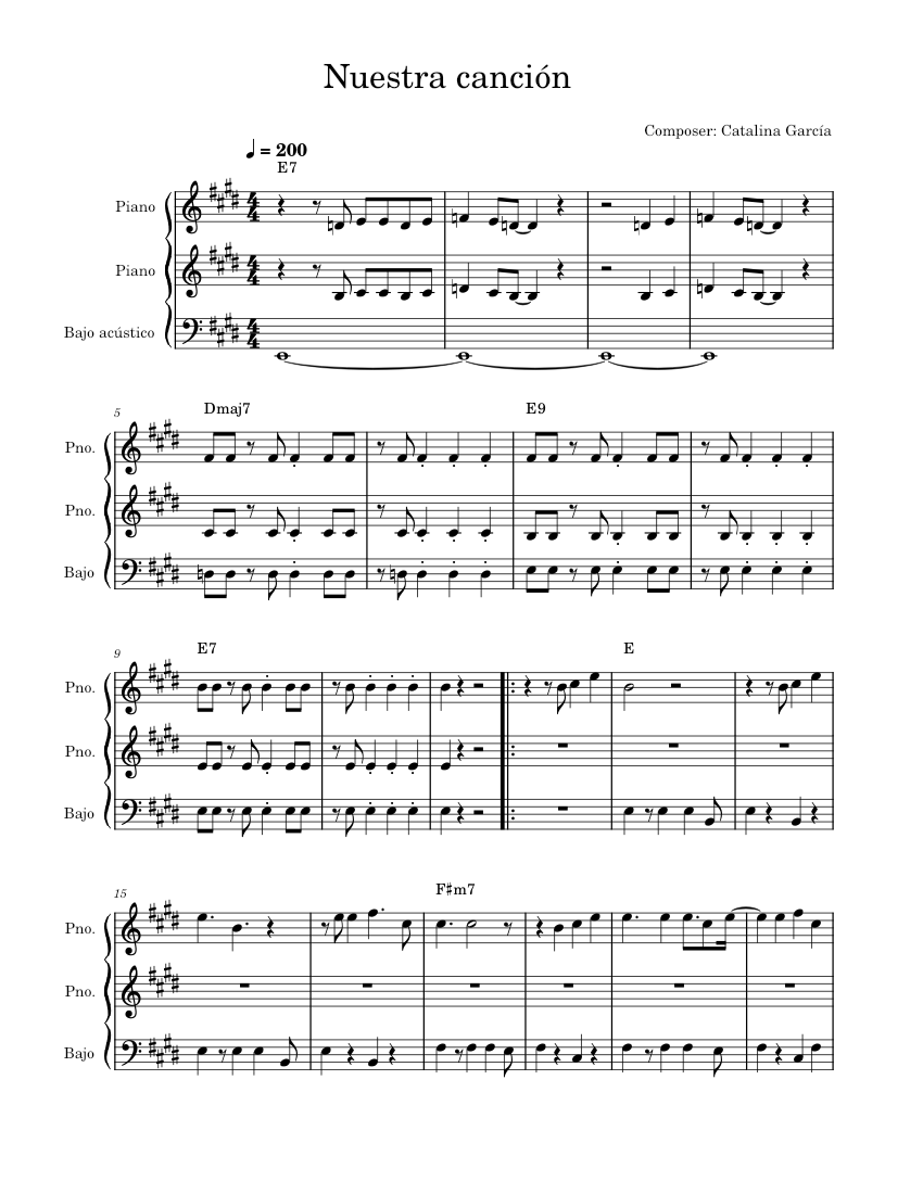 Nuestra cancion – Monsieur Periné Nuestra canción Sheet Music with ...