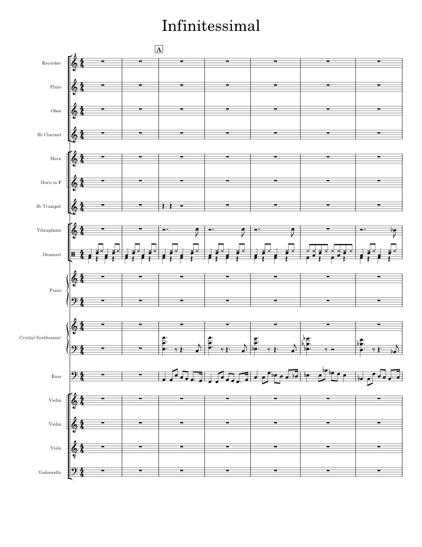 Infinitesimal MS - Dave Moorman Sheet music for Piano, Bass voice ...
