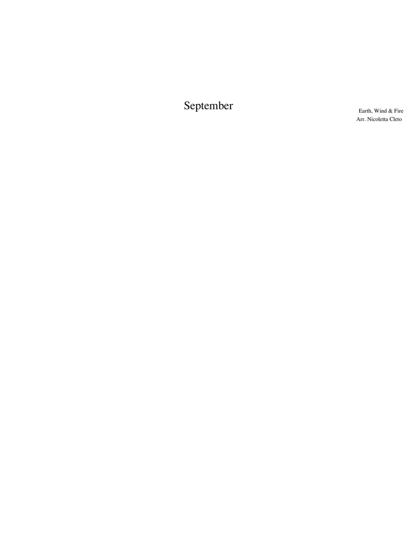 September Sheet music for Piano, Trombone, Saxophone alto, Saxophone ...