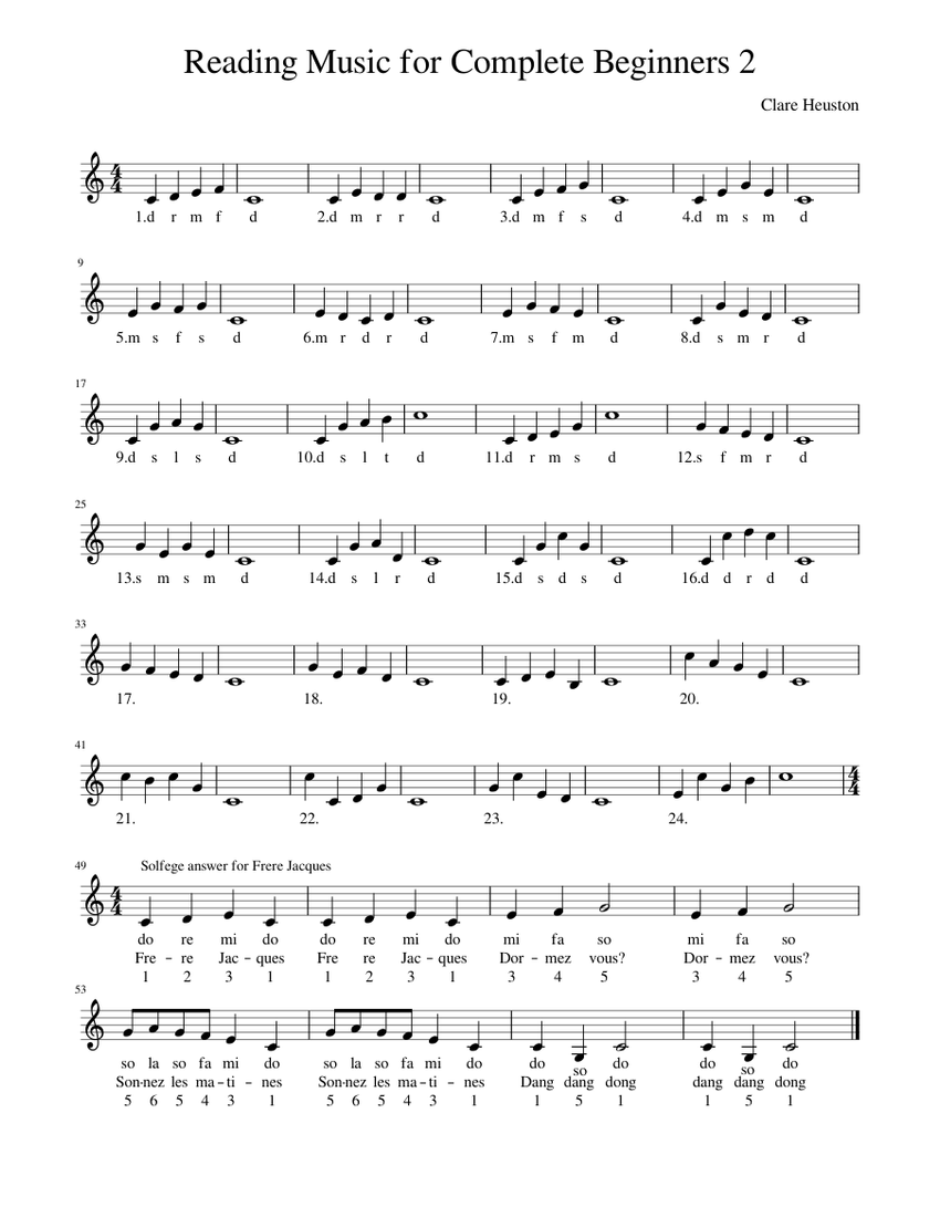 Reading Music for Complete Beginners 2 - piano tutorial