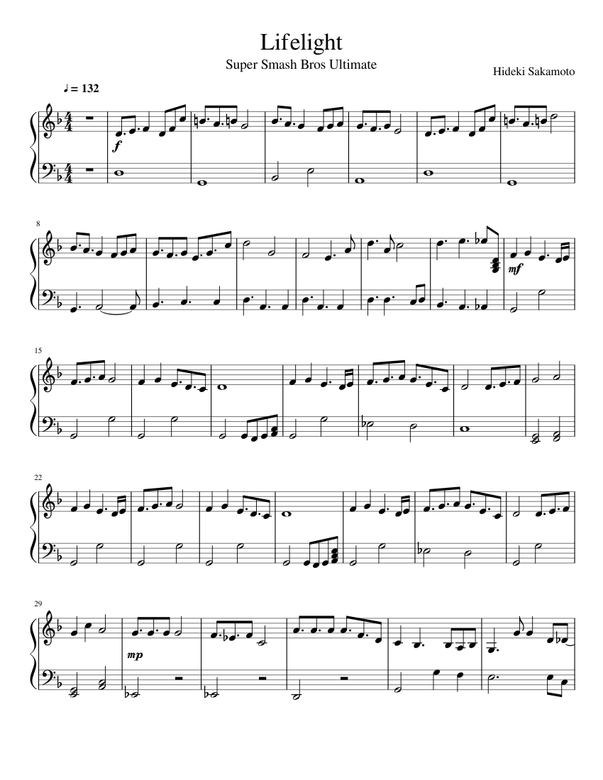 Lifelight Sheet Music for Piano (Solo) easy | MuseScore.com