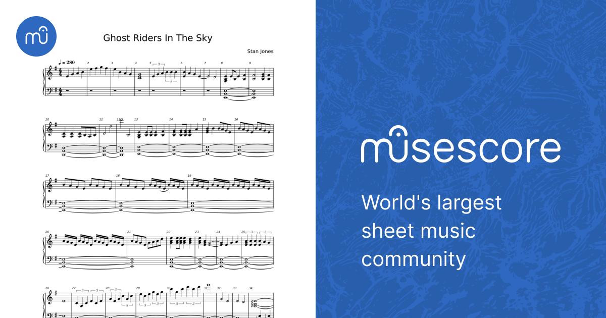 Ghost riders in the sky - Stan Jones Sheet Music for Piano (Piano Duo ...