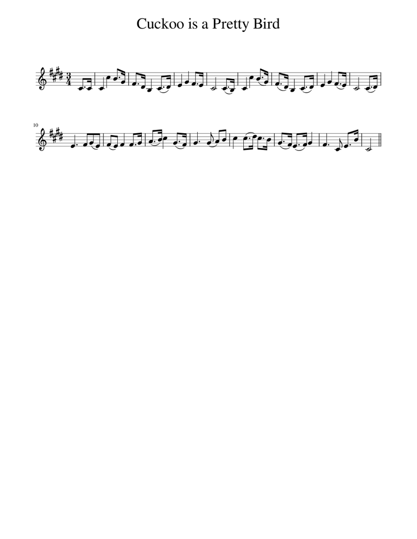 Cuckoo is a Pretty Bird Sheet music for Piano (Solo) Easy | Musescore.com