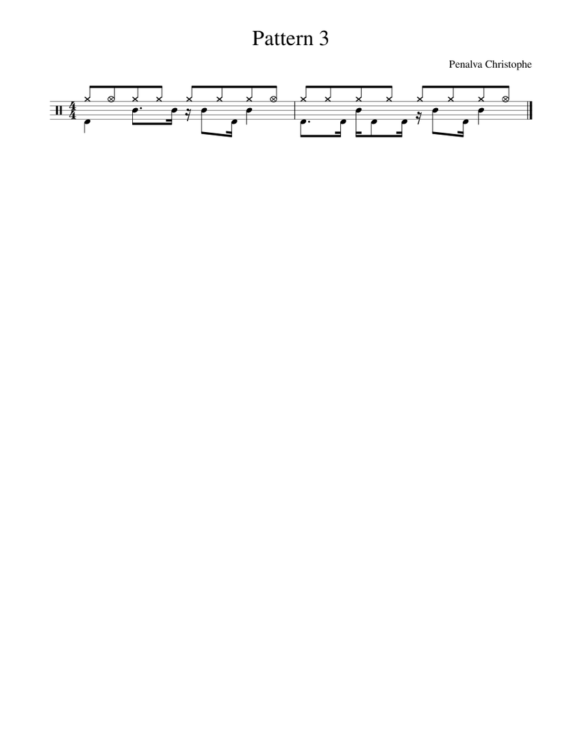 Pattern 3 Sheet music for Drum group (Solo) | Musescore.com