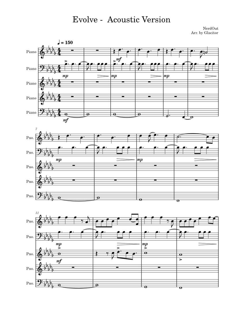 Evolve - Acoustic Version – NerdOut Evolve - Acoustic Version Sheet music for Piano (Piano ...