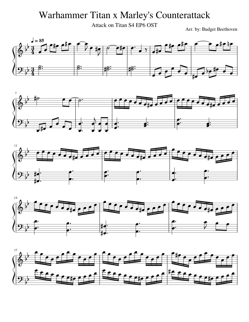 Attack on Titan S4 EP6 - Warhammer Titan x Marley's Counterattack Sheet ...