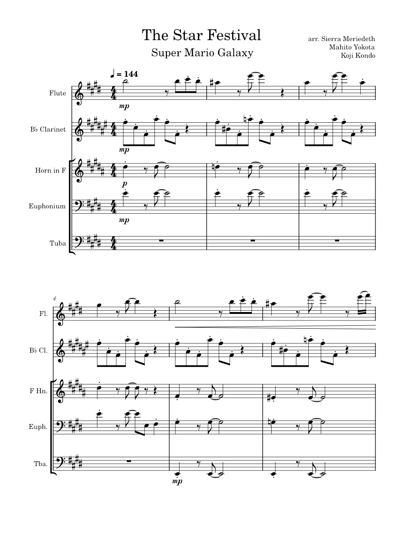 The Star Festival - Super Mario Galaxy – Mahito Yokota Sheet music for ...