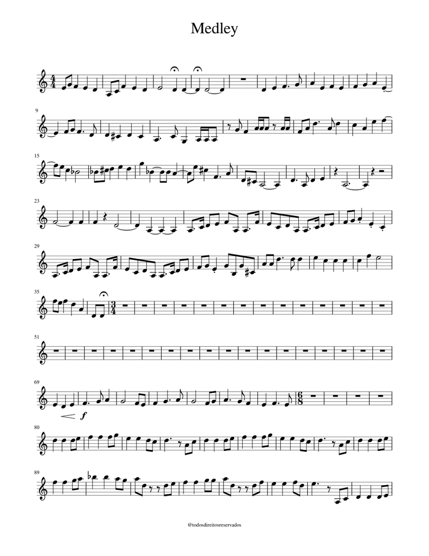 Medley Violino 2 Sheet music for Violin (Solo) | Musescore.com