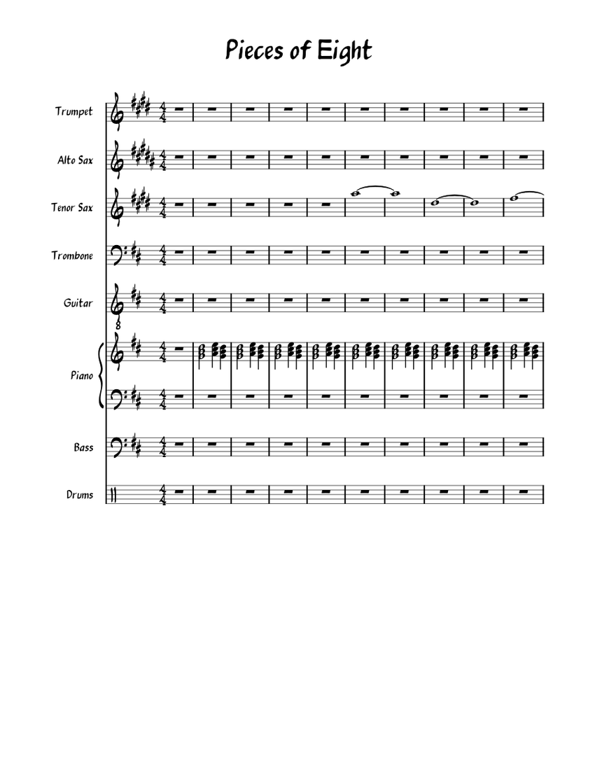 Pieces_of_Eight Sheet Music for Piano, Trombone, Saxophone alto ...