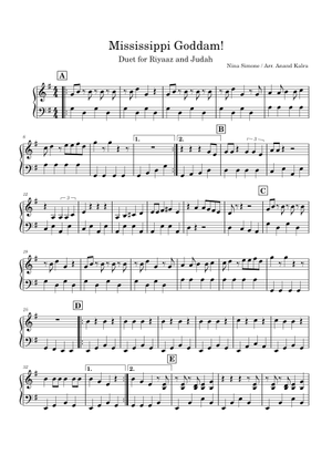 Play Official version of Mississippi goddam Sheet Music by Nina Simone ...