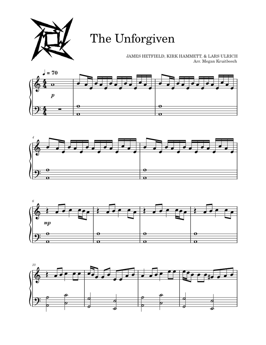 The Unforgiven - Metallica - piano tutorial
