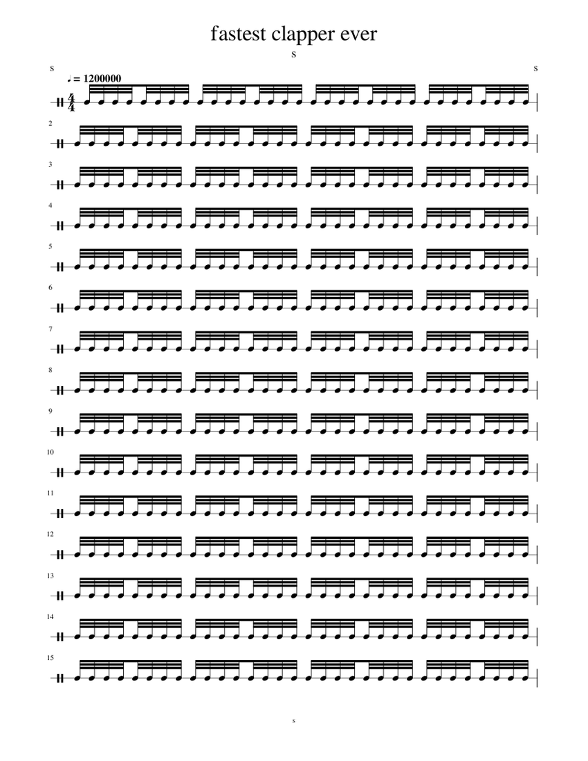 fastest clapper ever Sheet Music for Hand clap (Solo) | MuseScore.com