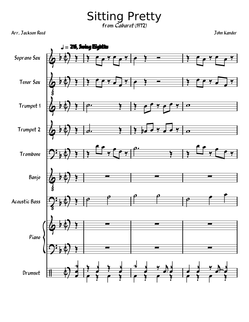 Sitting Pretty from Cabaret (1972) Sheet Music for Piano, Trombone ...