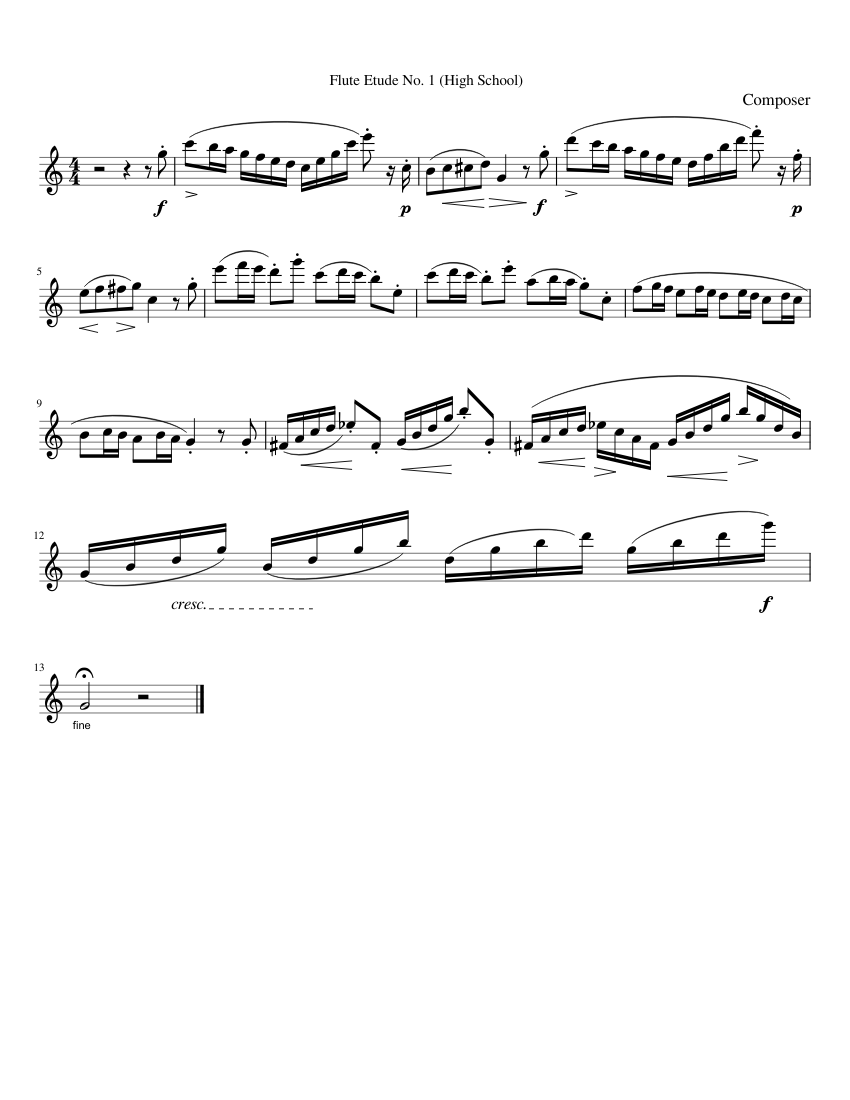 SWOSU Band Camp Flute Etude 2019 Sheet music for Flute (Solo ...