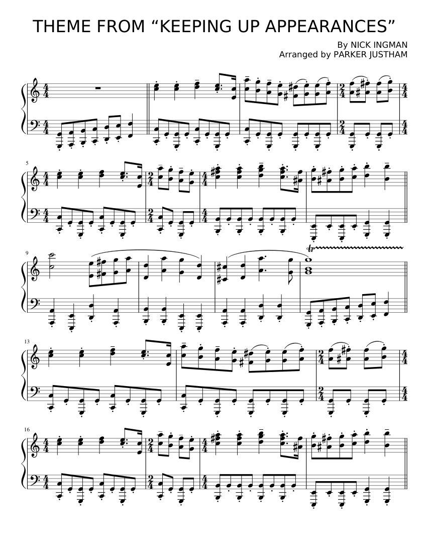 Theme from "Keeping Up Appearances" Sheet Music for Piano (Solo ...