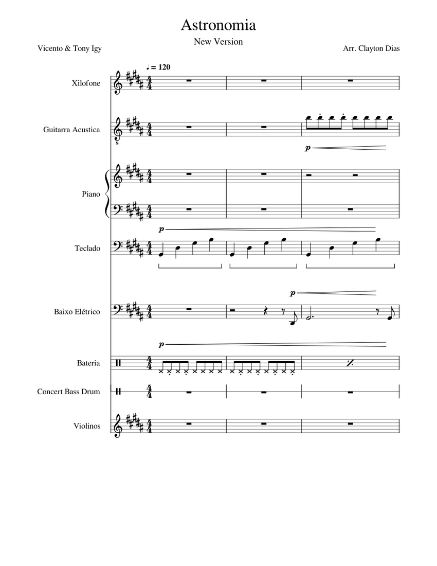 Astronomia Sheet music for Piano, Violin, Guitar, Bass guitar & more ...