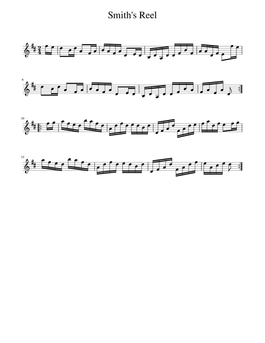 Smith's Reel Sheet music for Piano (Solo) | Musescore.com