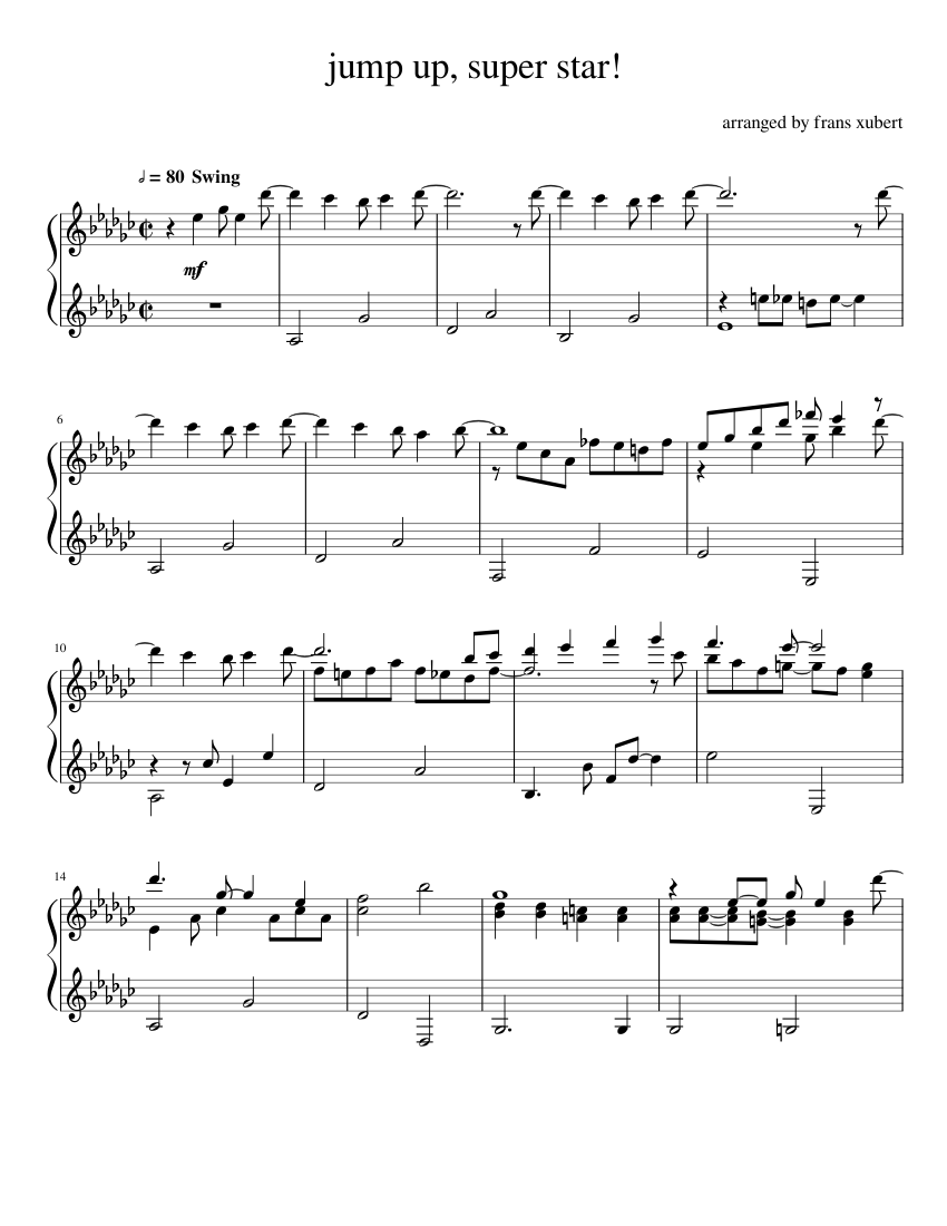 SUPER MARIO ODYSSEY - Jump up, super star! music box vers. Sheet music ...