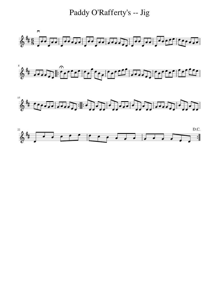 Paddy O'Rafferty's -- Jig Sheet music for Piano (Solo) Easy | Musescore.com
