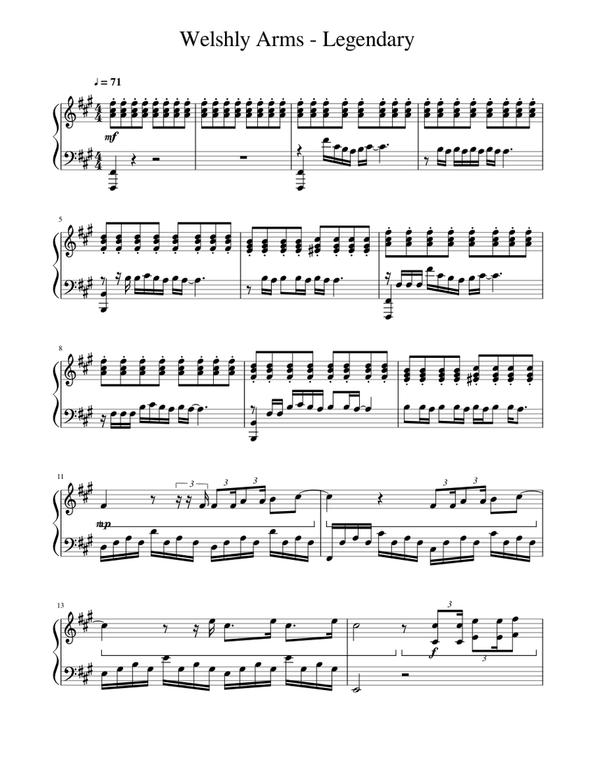 Welshly Arms - Legendary Sheet Music for Piano (Solo) | MuseScore.com