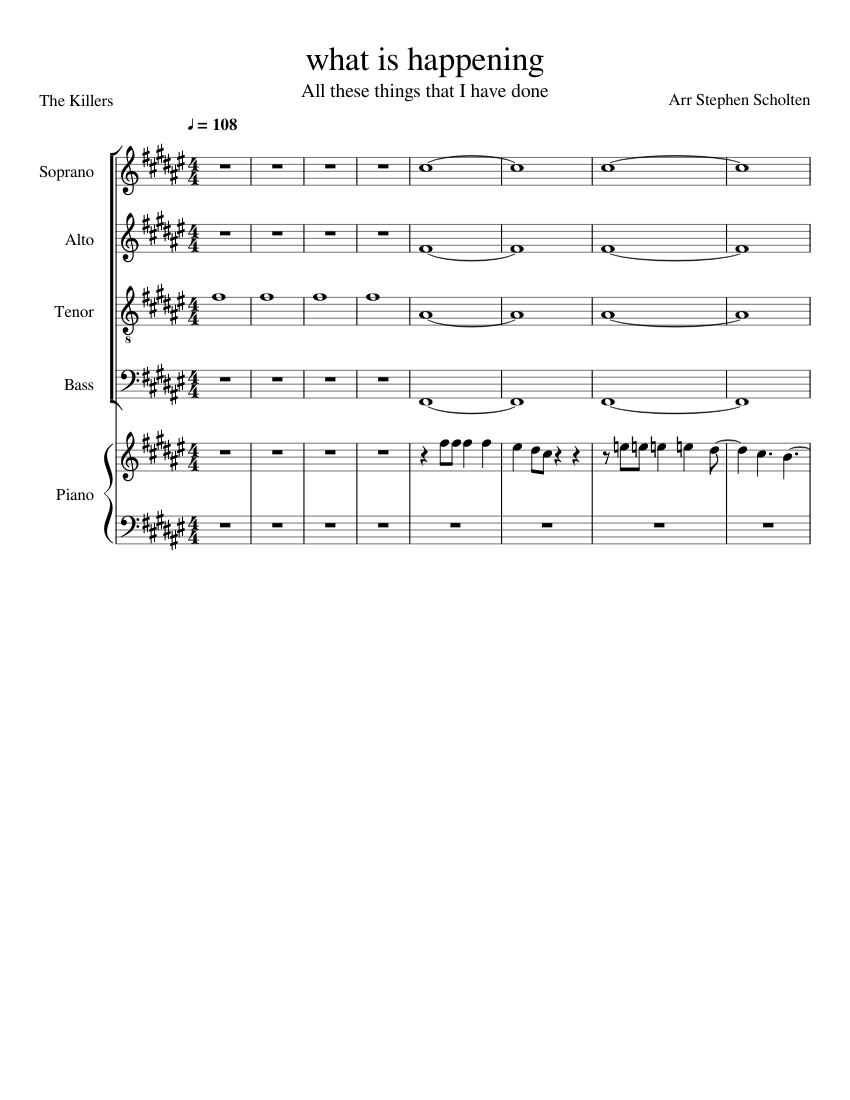 What is happening Sheet Music for Piano, Soprano, Alto, Tenor & more ...