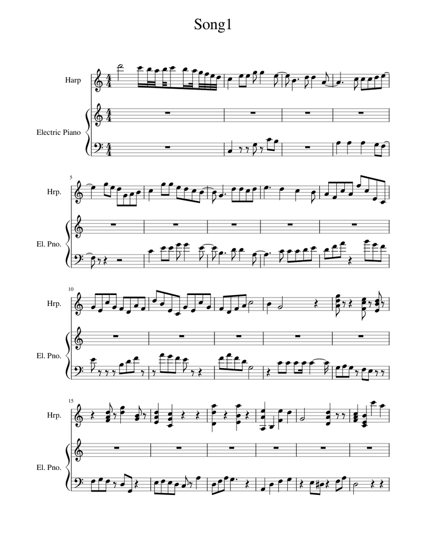 Floating Sheet music for Piano, Harp (Mixed Duet) | Musescore.com