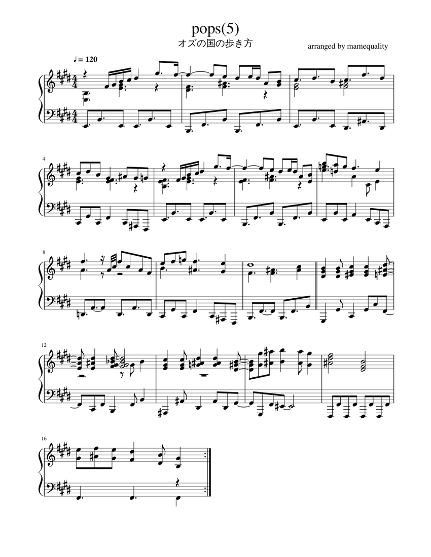 pops(5) Sheet music for Piano (Solo) | Musescore.com