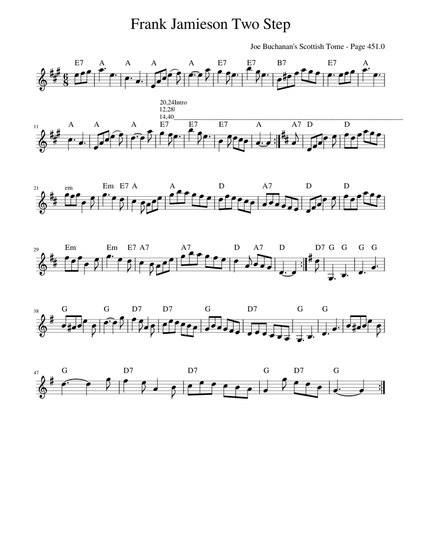Frank Jamieson Two Step Sheet Music with Chords for Piano (Solo) easy ...