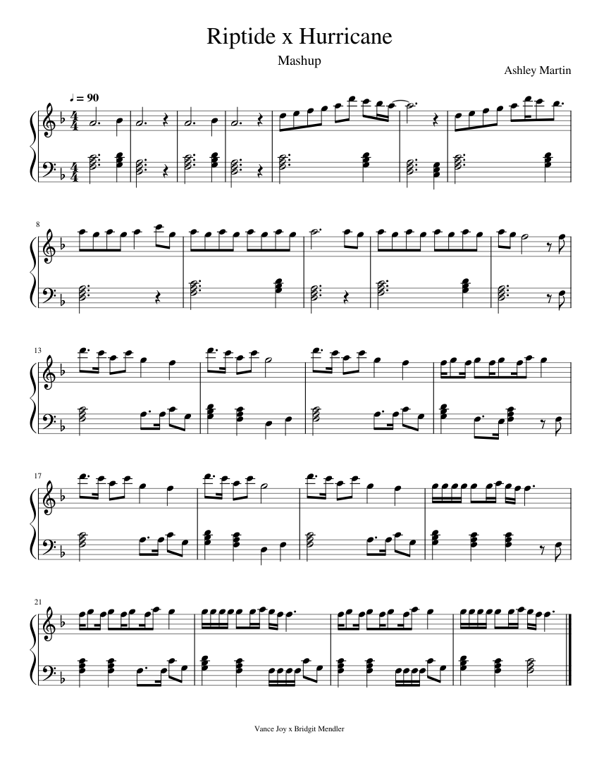 Riptide x Hurricane Sheet music for Piano (Solo) | Musescore.com