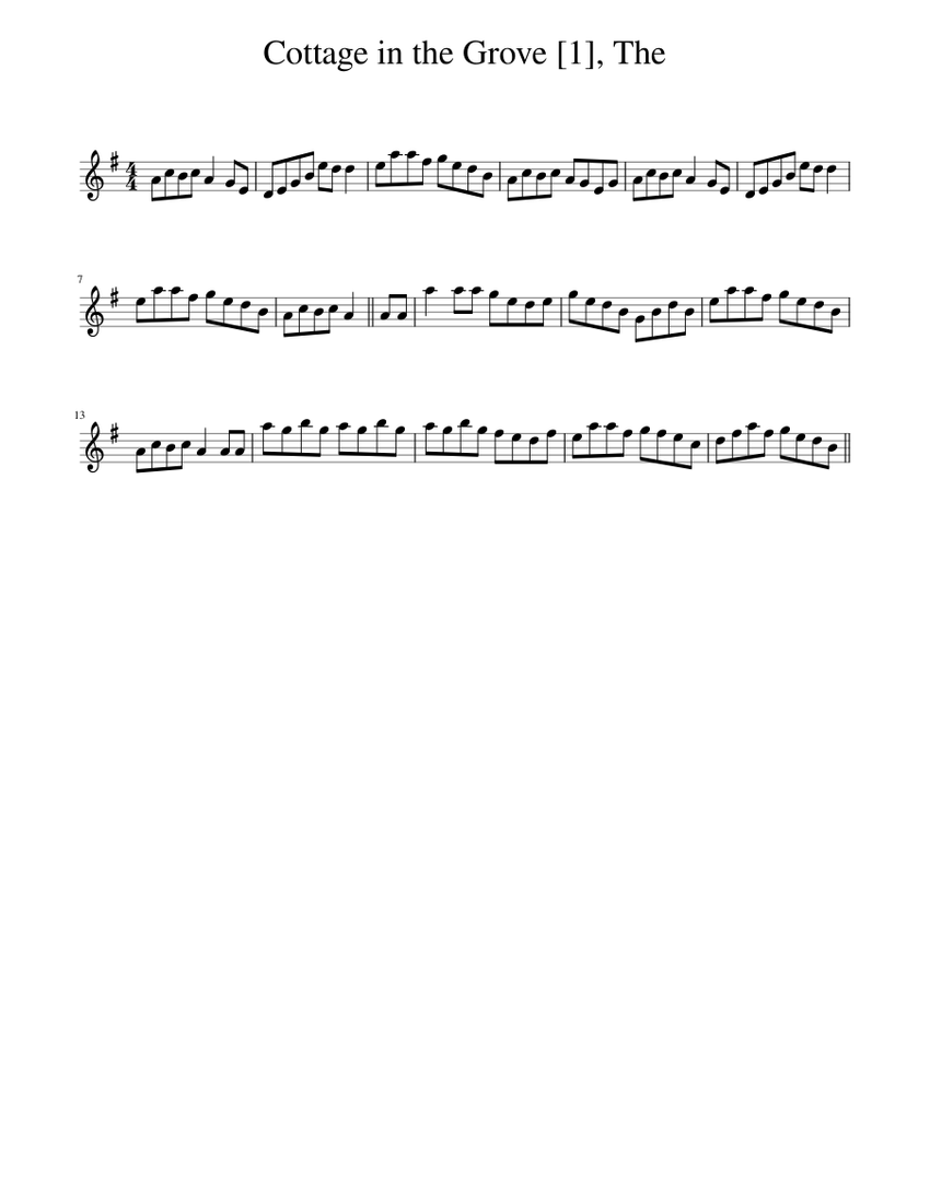 The Cottage in the Grove Sheet music for Piano (Solo) | Musescore.com