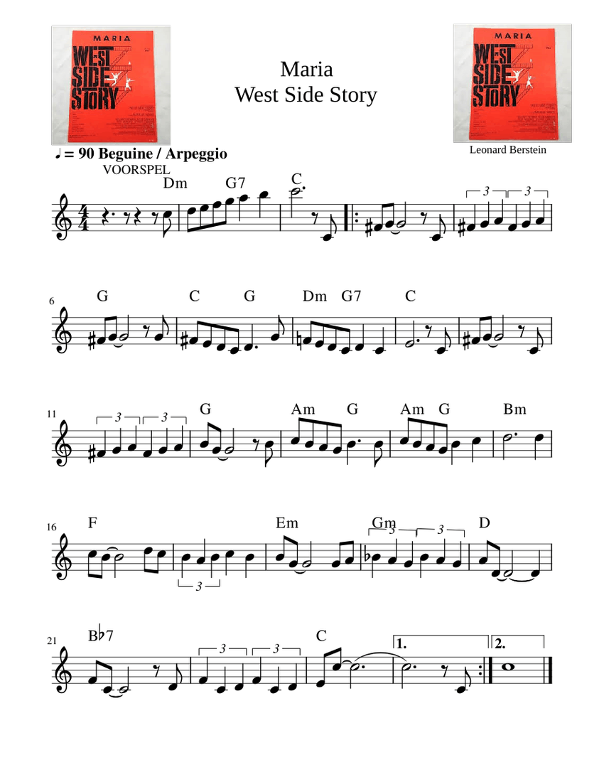 Maria West Side Story Sheet music for Melodica (Solo) | Musescore.com