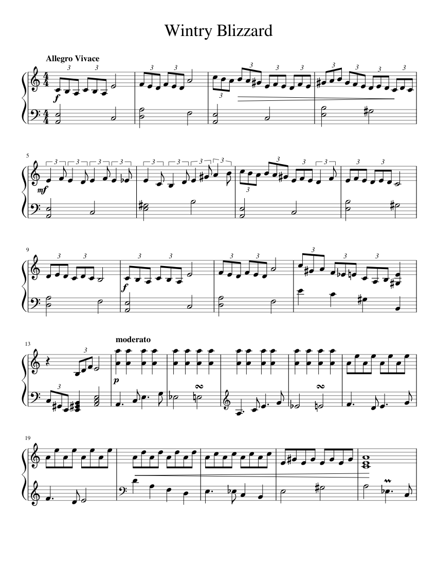 windry blizzard Sheet music for Piano (Solo) Easy | Musescore.com