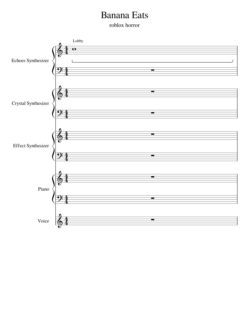 Banana Eats Game Theme – Banana Eats Sheet music for Piano, Vocals ...