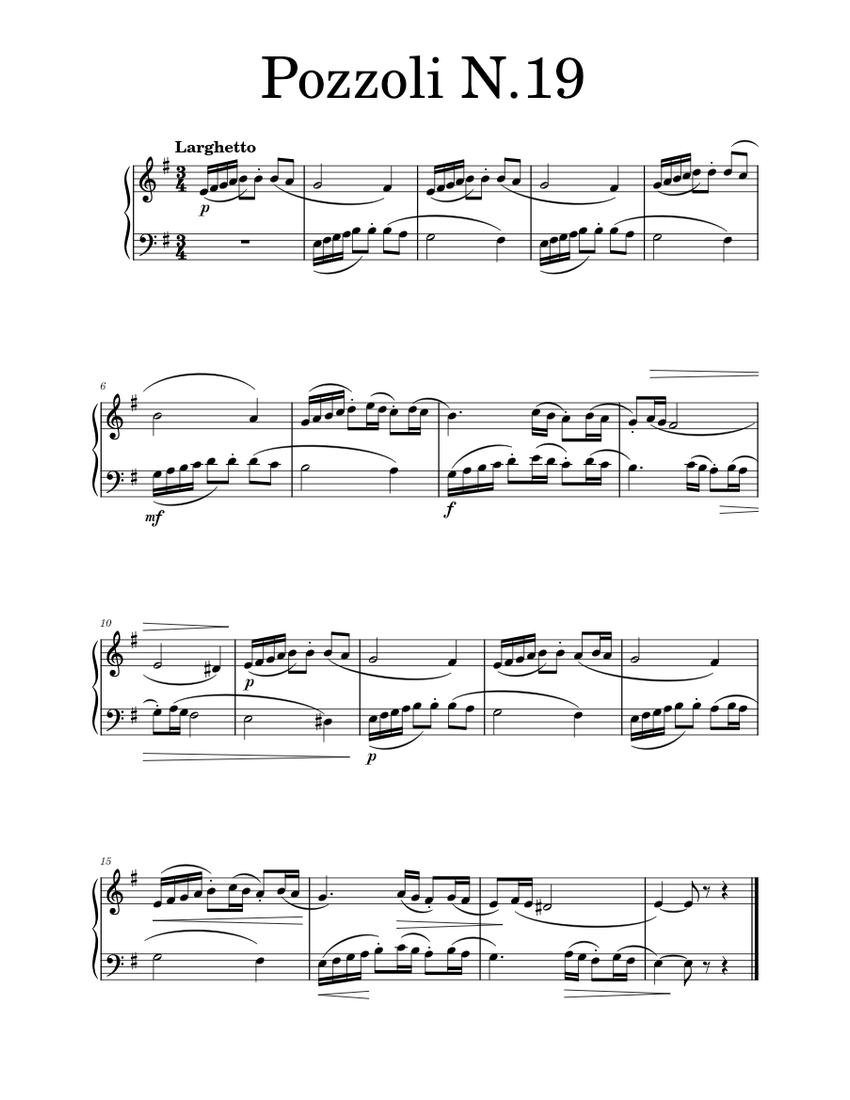 pozzoli N19 Sheet music for Piano (Solo) Easy | Musescore.com