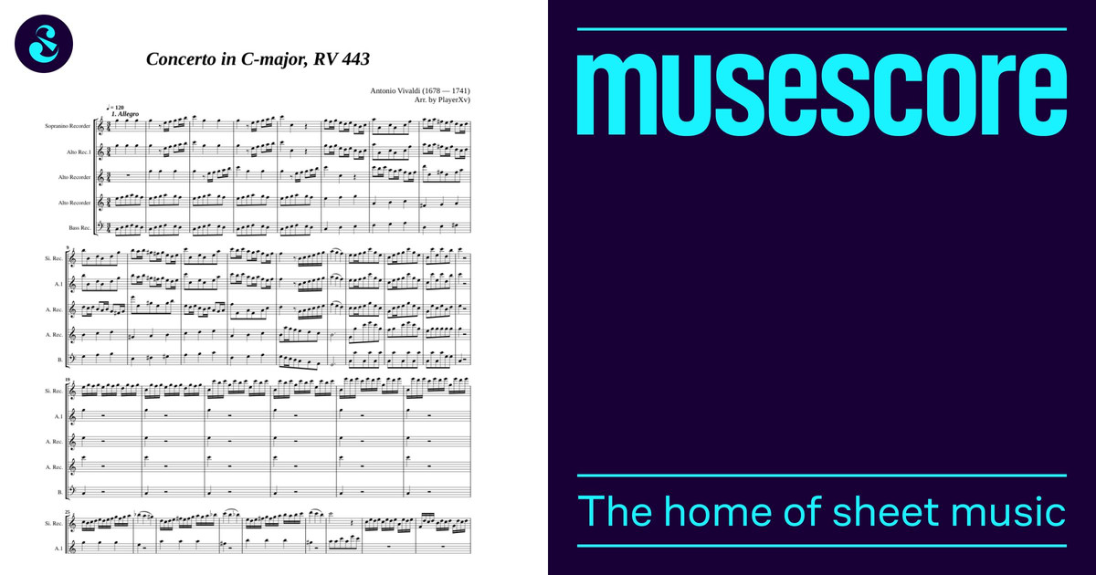 Recorder concerto in C-Dur, RV 443 – Antonio Vivaldi Antonio Vivaldi ...