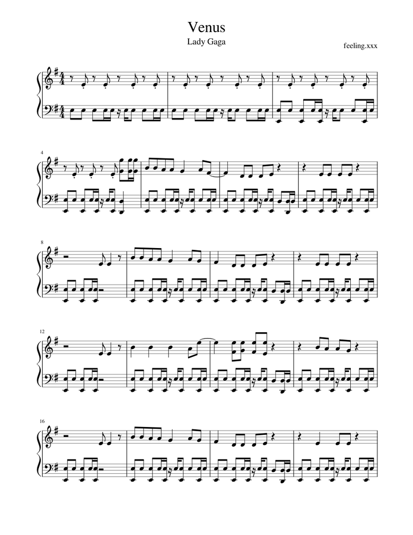 Venus Sheet music for Piano (Solo) | Musescore.com