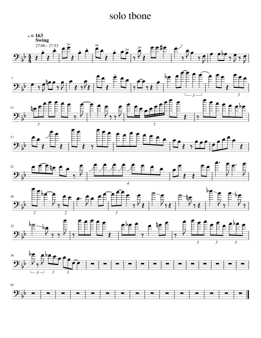 solo_tbone Sheet music for Trombone (Solo) | Musescore.com