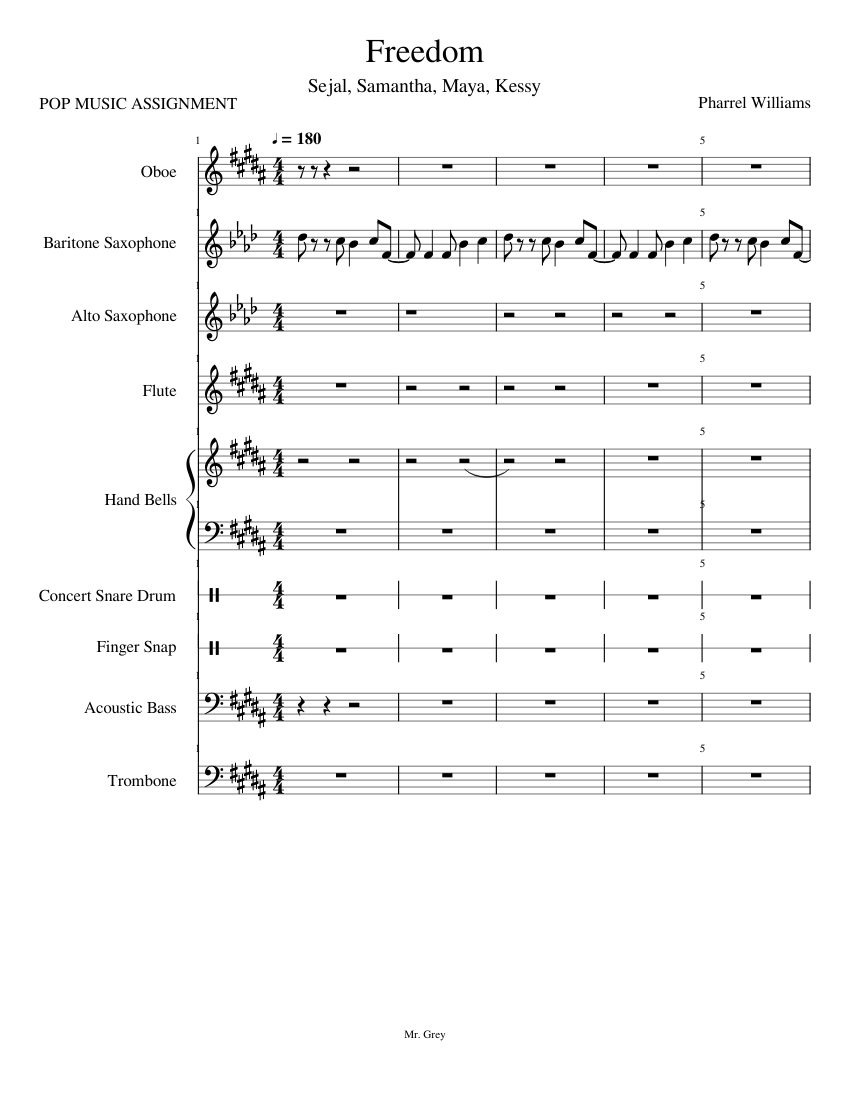 Freedom Sheet Music for Trombone, Flute, Oboe, Saxophone alto & more ...