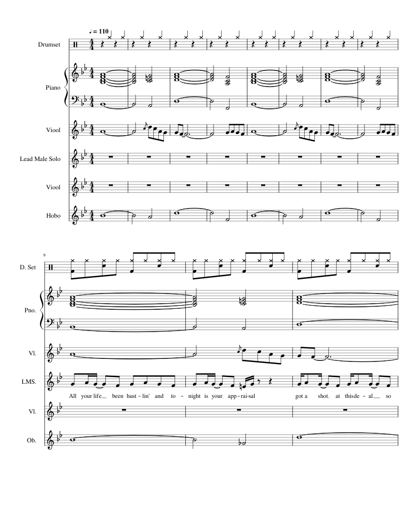 Hey_Look_Ma_I_Made_It_2 Sheet Music for Piano, Vocals, Oboe, Violin ...
