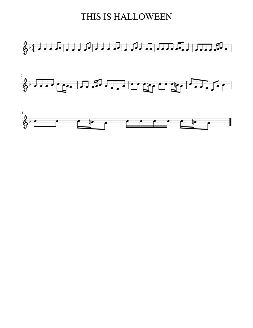 THIS IS HALLOWEEN Sheet music for Flute (Solo) | Musescore.com