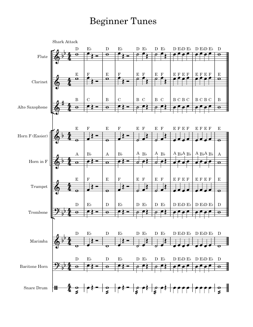 Beginner Tunes Sheet music for Trombone, Flute, Saxophone alto, French ...