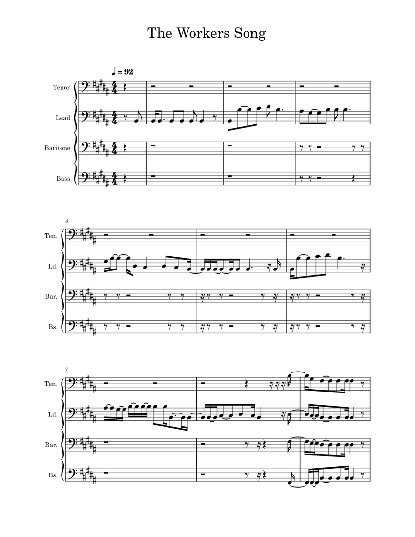 The Worker's Song – Ed Pickford The Workers Song Sheet Music for Piano ...