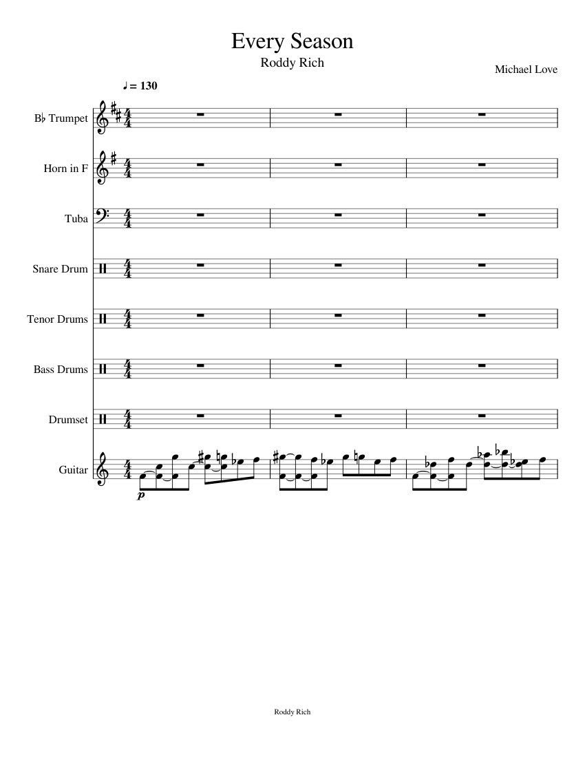 Roddy Ricch - Every Season Sheet music for Tuba, Trumpet in b-flat ...