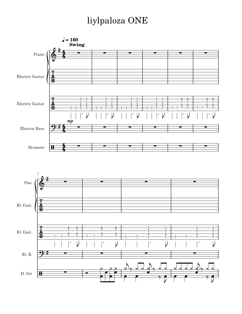 Figure Drawings Sheet music for Piano, Guitar, Bass guitar, Drum group ...