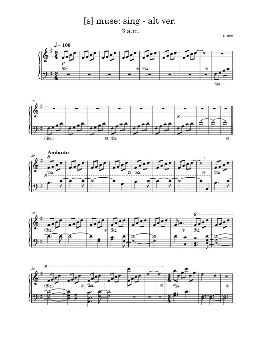 s muse sing Sheet music for Piano (Solo) Easy | Musescore.com