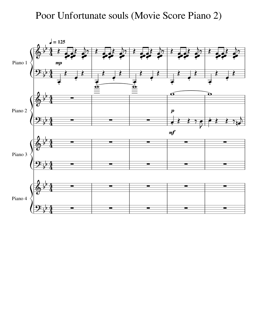 Poor unfortunate souls – Alan Menken (Movie Score Piano) Sheet Music ...