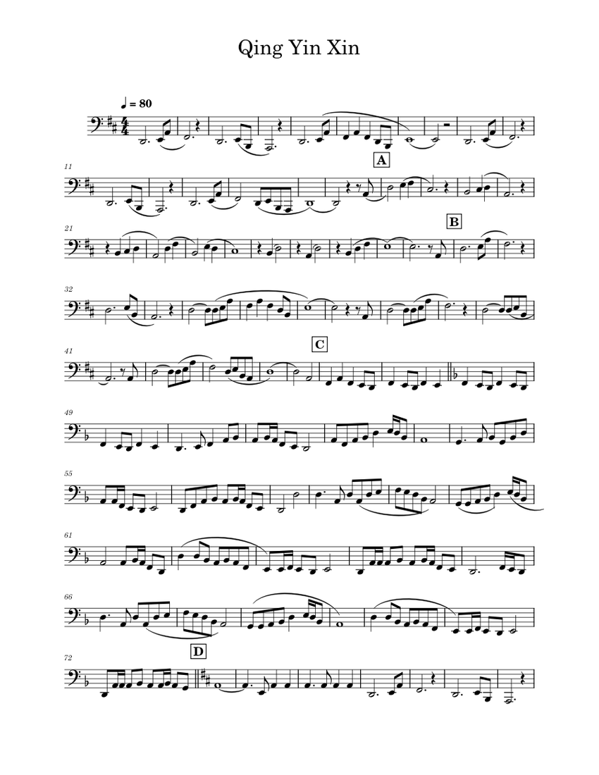 Qing Xin Yin · Luan Hun Chao 清心音·乱魄抄 – Lin Hai 林海 Sheet Music for Tuba (Solo) | MuseScore.com