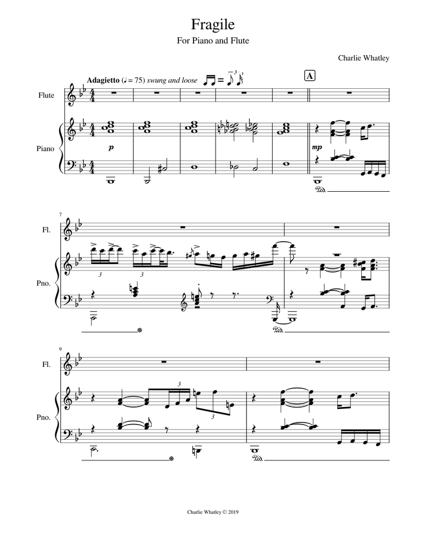 Fragile Jury CW Sheet music for Piano, Flute (Solo) | Musescore.com
