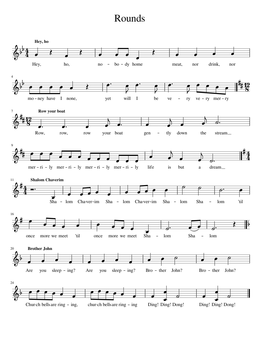 Rounds Sheet music for Vocals (Choral) | Musescore.com