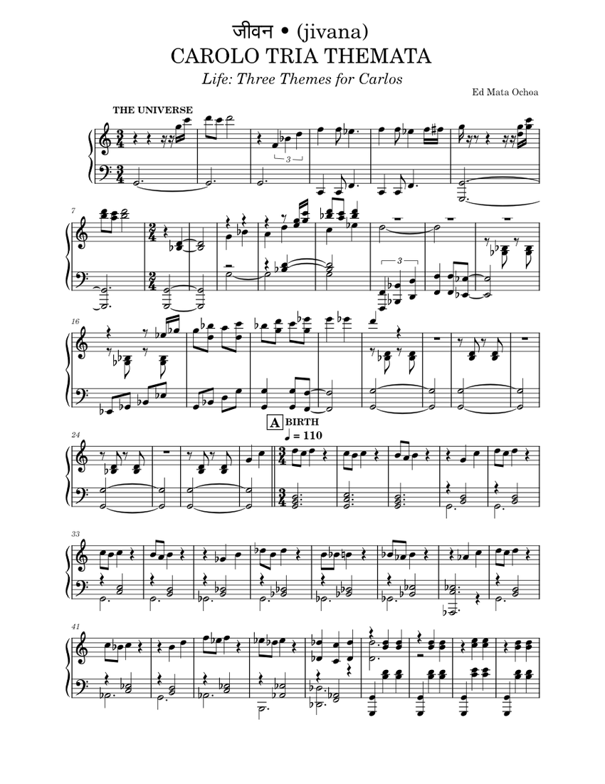 Jivana, Carolo Tria Themata – Ed Mata Ochoa "Life: Three Themes for ...